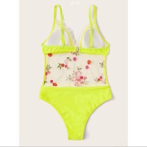 Swim | Neon Yellow Mesh Lace Strummed Monokini | Poshmark